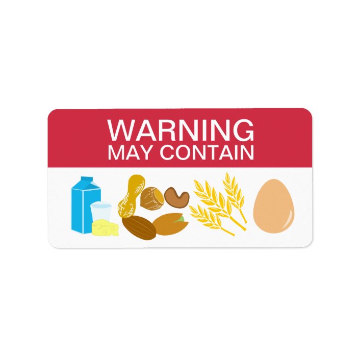 Warning May Contain Allergens Alert Food Safety Label | Zazzle.ca