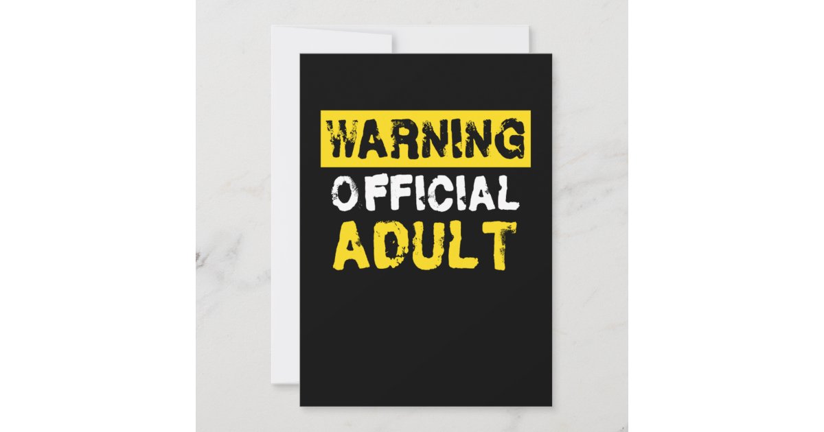 Warning Official Adult 18th Birthday Invitation | Zazzle