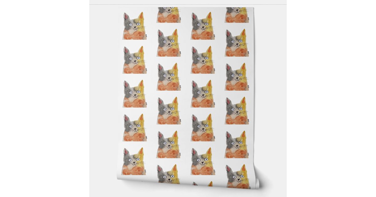 Watercolor Cat Wallpaper for Cat Lovers | Zazzle