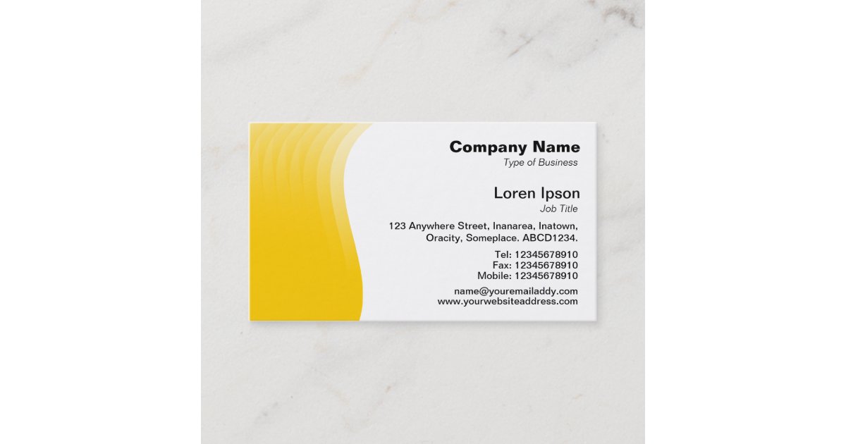 Wave Margin - Amber Business Card | Zazzle