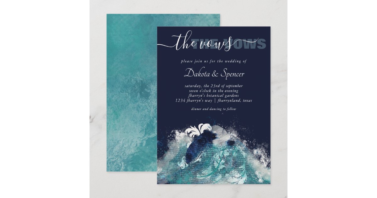 Wave Sublimation | Nautical Tidal Water Blue-Green Invitation | Zazzle
