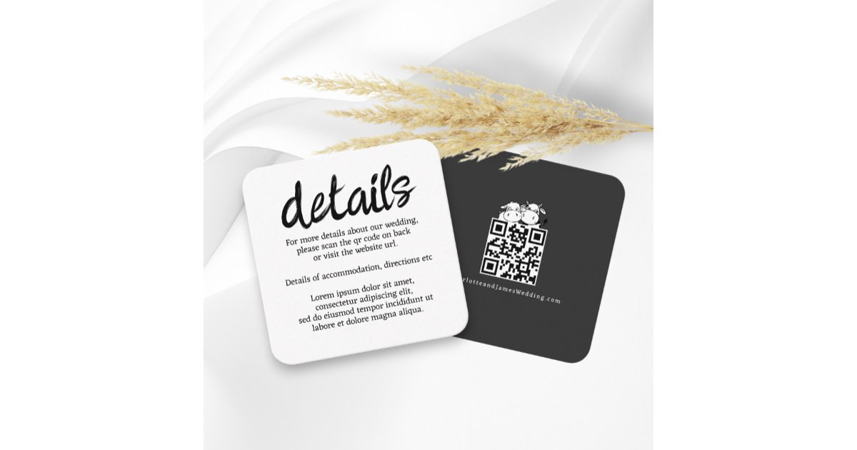 We Will Say I Moo Cow Wedding QR Code Enclosure Card | Zazzle
