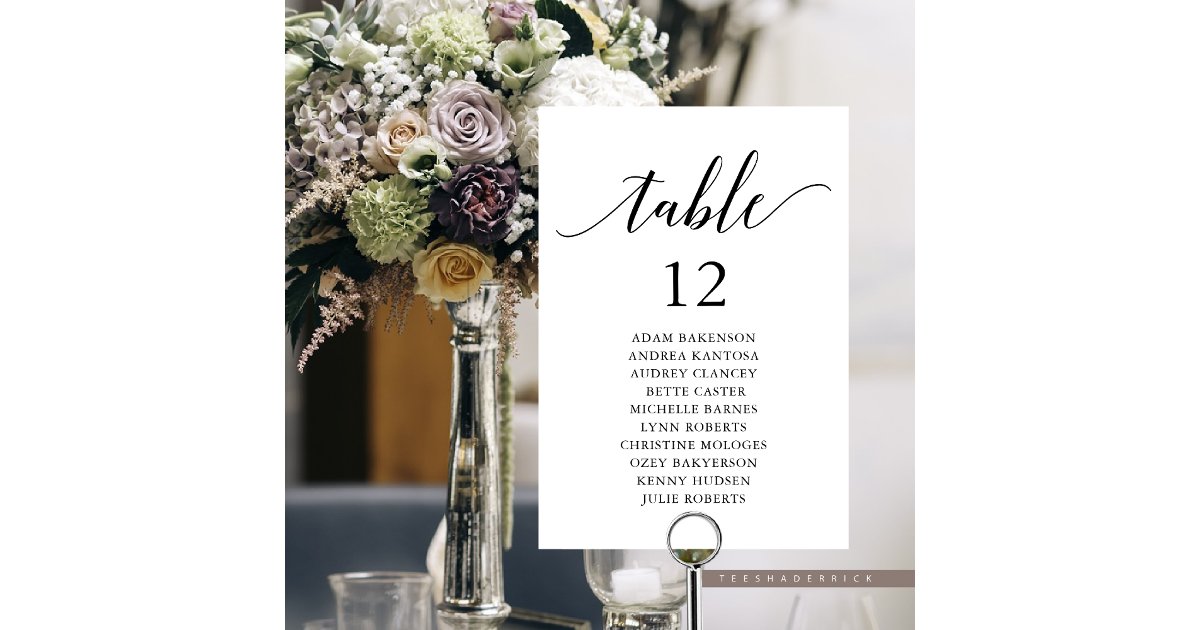 Wedding Dinner, Modern Guest Seating Chart Table Number | Zazzle