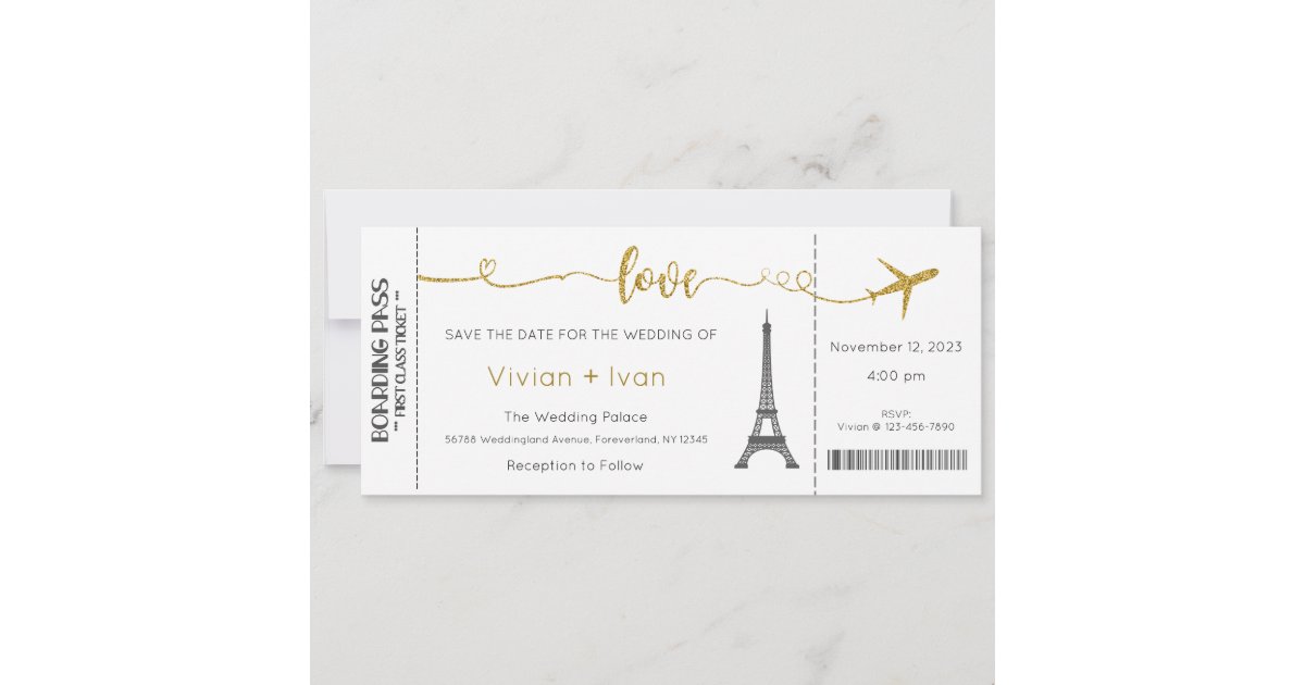 Wedding Invitation, Paris Wedding Invite, Love Invitation | Zazzle