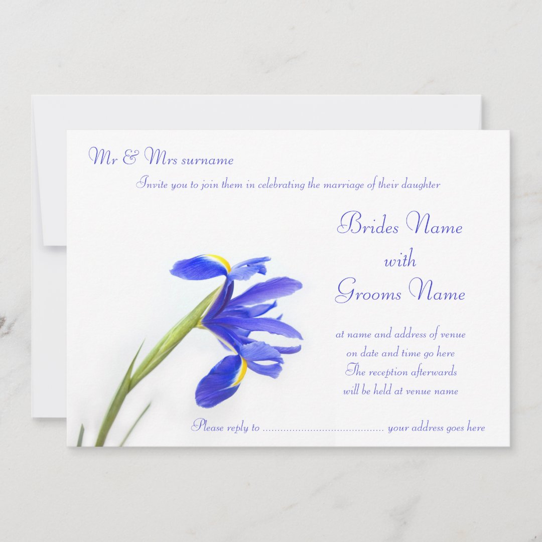 Wedding Invitation - Purple Iris Flower | Zazzle