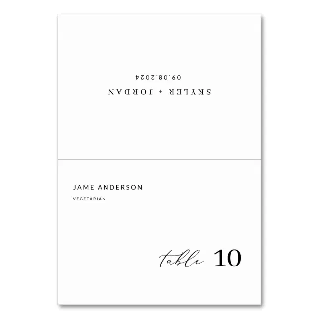 Wedding Place Cards With Meal Choice and Menu | Zazzle