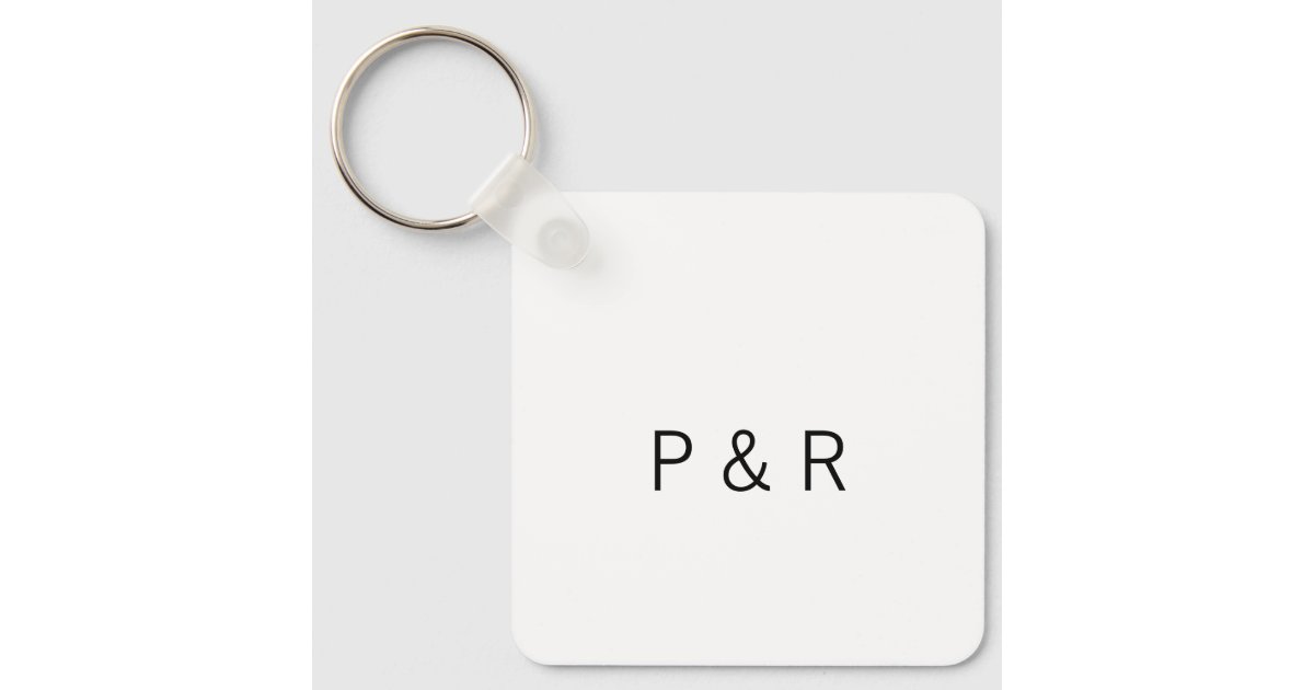 Wedding romantic partner add couple initial letter keychain | Zazzle