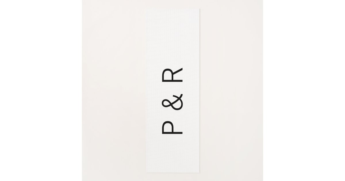 Wedding romantic partner add couple initial letter yoga mat | Zazzle