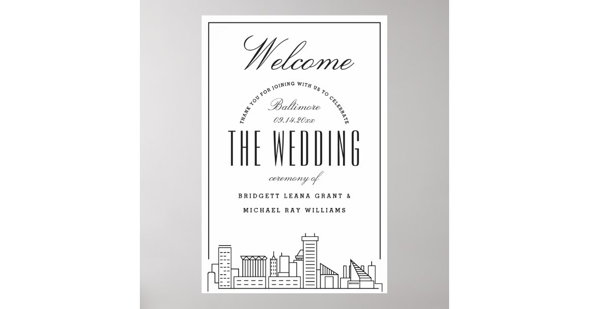 Welcome to Our Baltimore Wedding! Poster | Zazzle