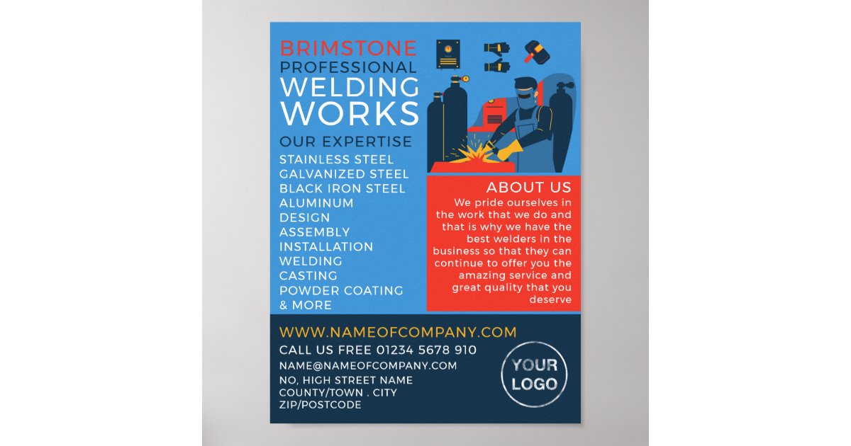 Welder Design, Metal Worker, Welder Advertising Poster | Zazzle