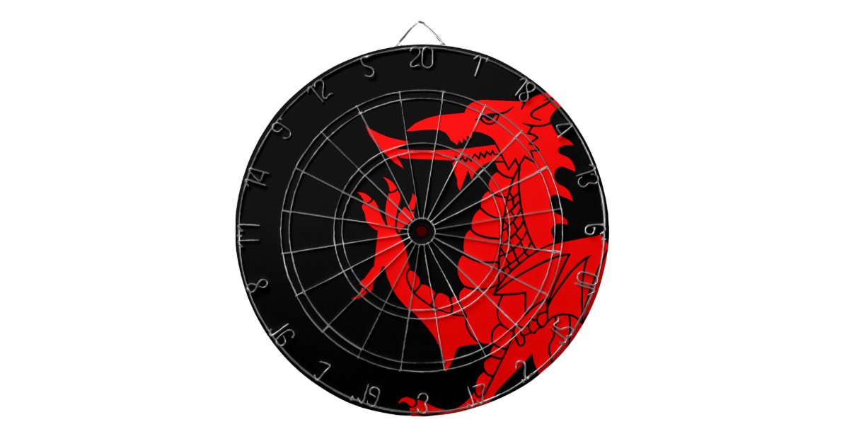 Welsh Dragon Rampant Dartboard | Zazzle