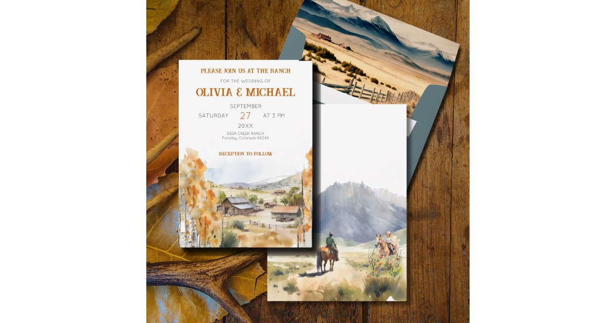 Western Ranch Wedding Invitation | Zazzle