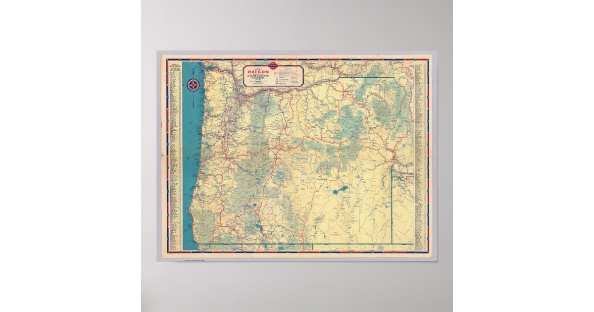 Western States road map Poster | Zazzle