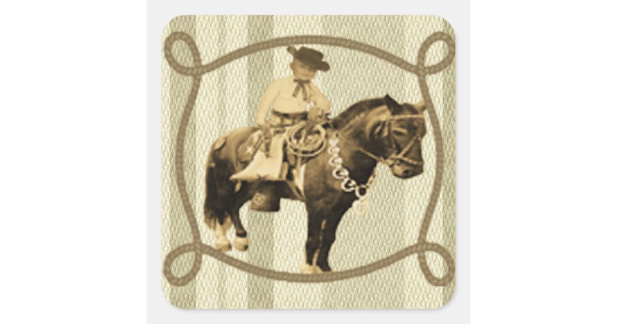 Western Sticker Vintage Cowboy | Zazzle