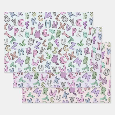 Alphabet Wrapping Paper, Gift Wrap & More | Zazzle CA