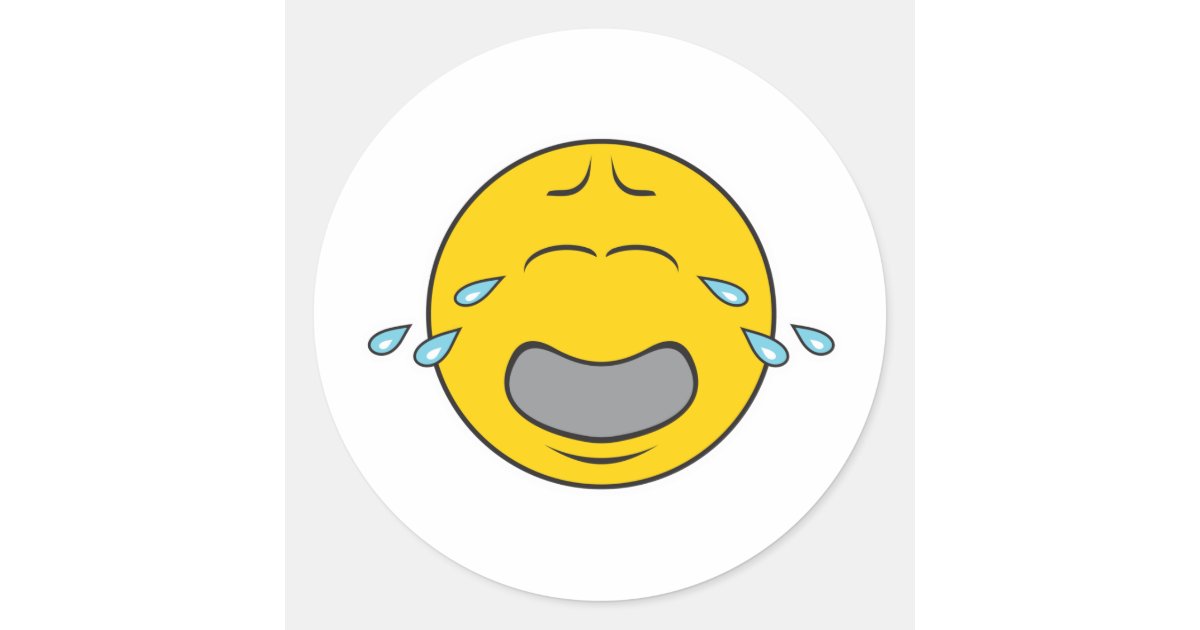 Whining Crying Face Classic Round Sticker | Zazzle