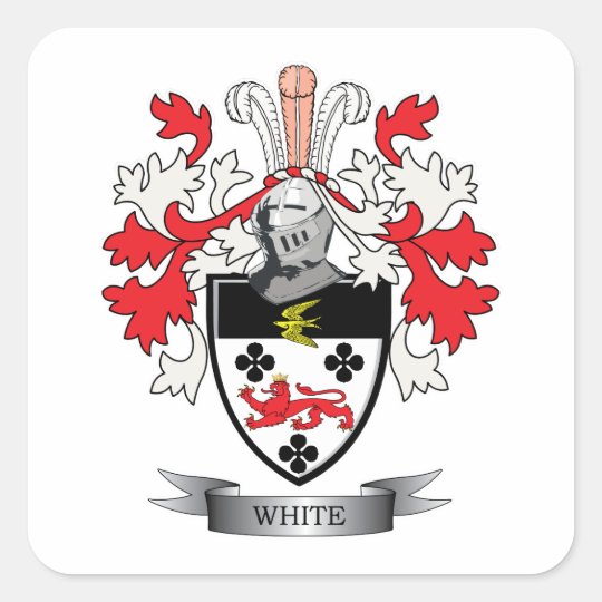 White Family Crest Coat of Arms Square Sticker | Zazzle.ca