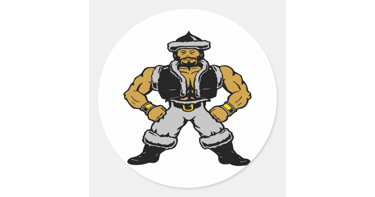 White Mongol Hun Warrior Classic Round Sticker | Zazzle