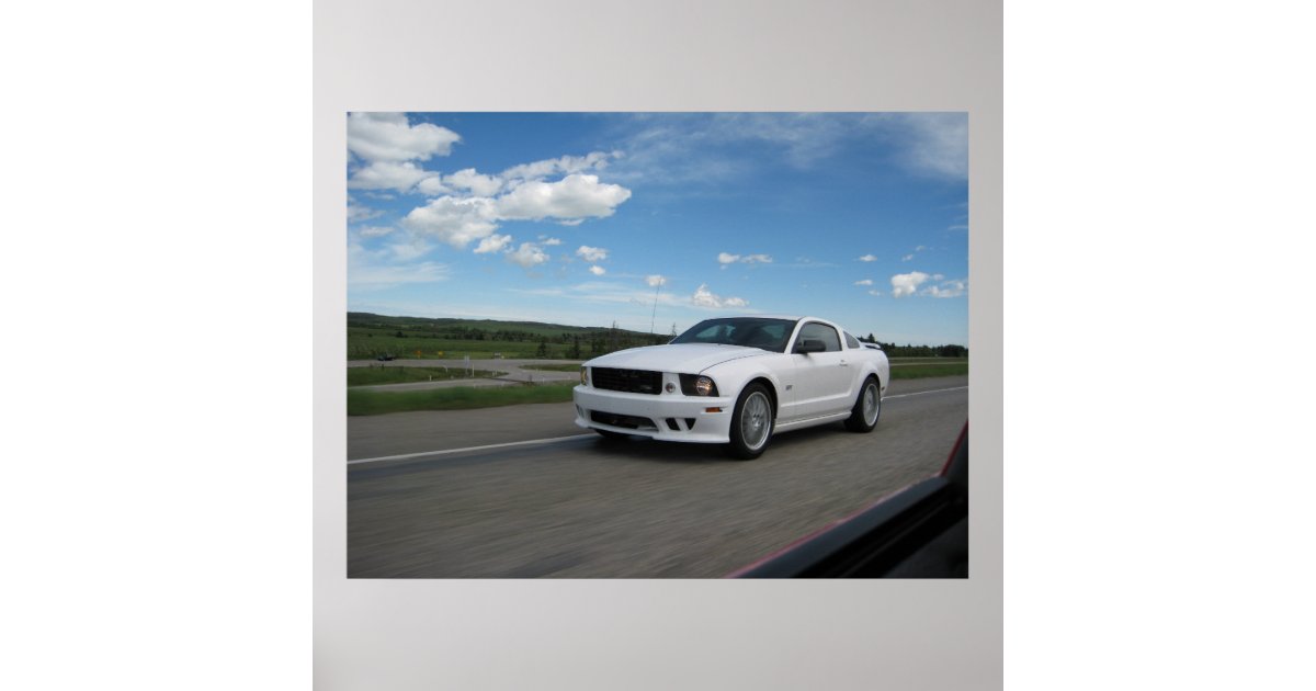 White Saleen Mustang Poster | Zazzle