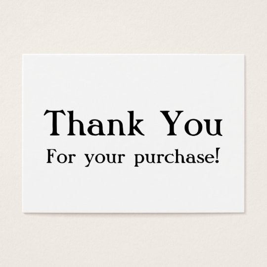 White Thank You For your Purchase Cards | Zazzle.ca