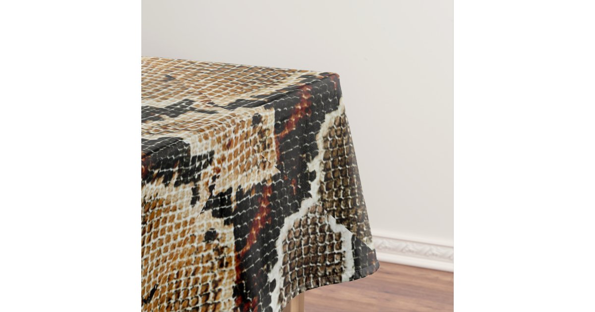 wild reptile pattern colourful python snake print tablecloth | Zazzle