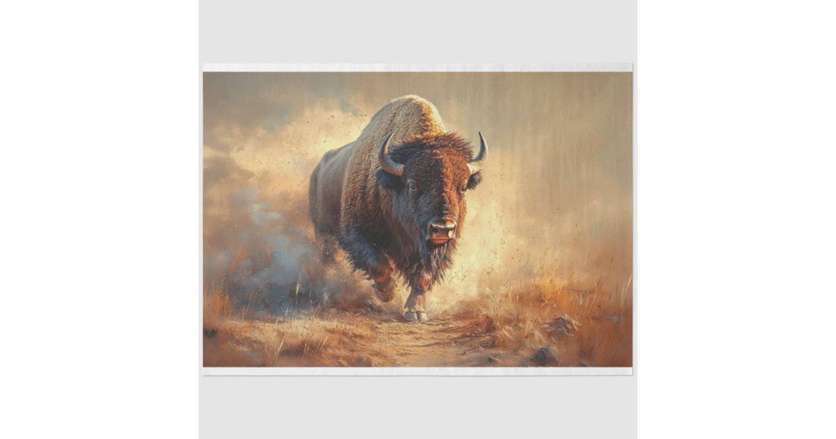 Wild West Bison Decoupage Tissue Paper | Zazzle