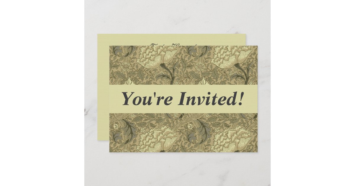 William Morris Windrush Wallpaper Pattern Invitation | Zazzle