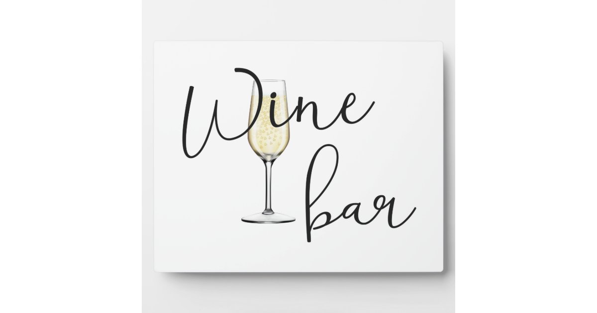 Wine bar wedding sign Tabletop Plaque with Easel | Zazzle