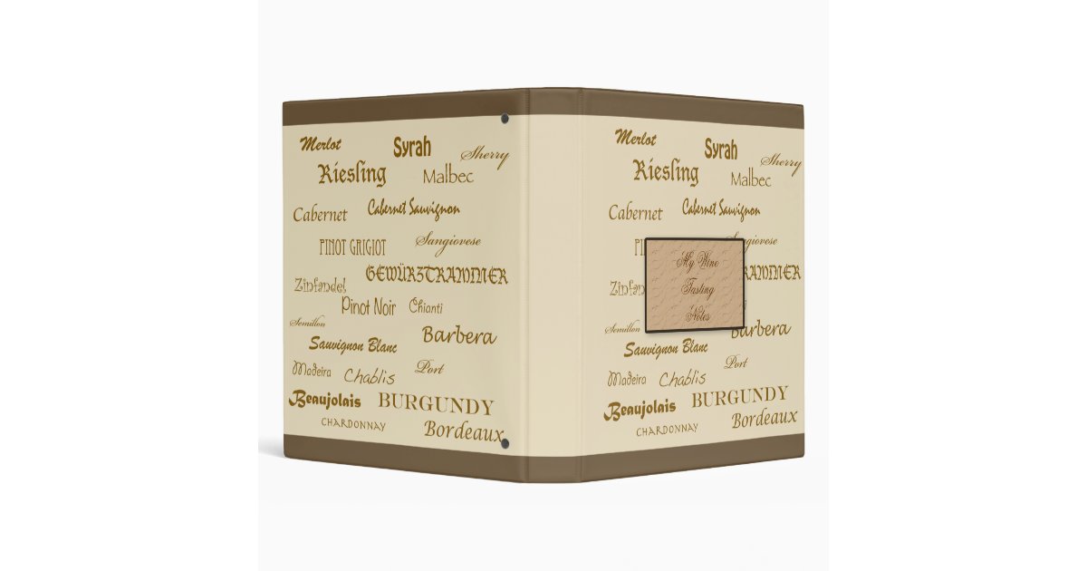 Wine Tasting Notes Binder | Zazzle