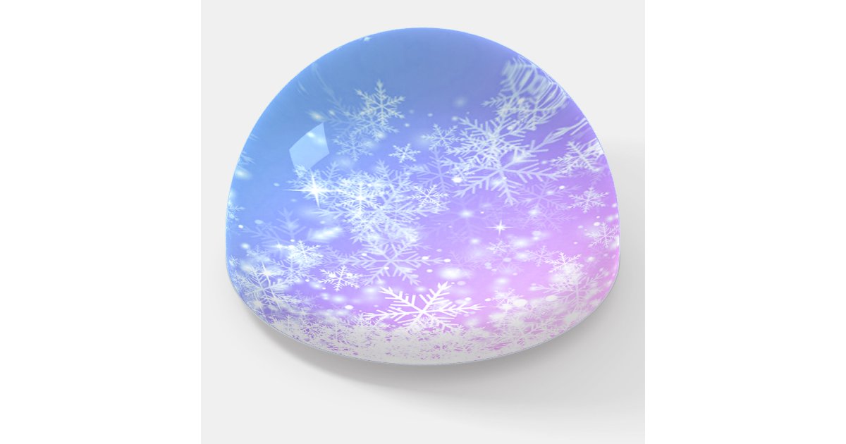 Winter Sunset Snowflake Paperweight | Zazzle