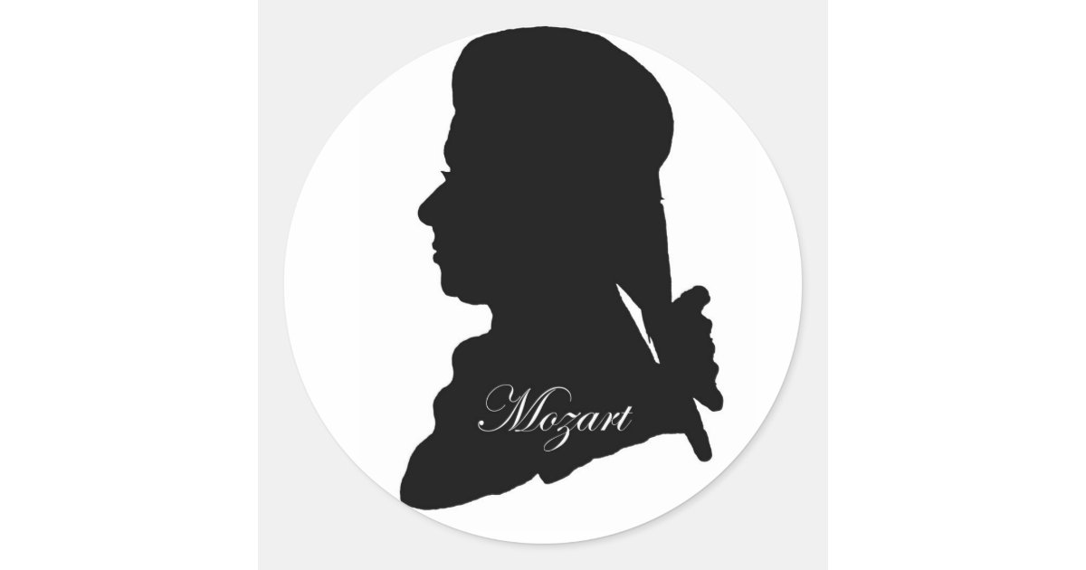 Wolfgang Amadeus Mozart Classic Round Sticker | Zazzle