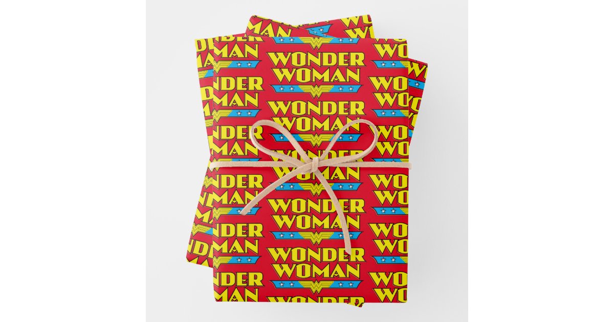 Wonder Woman Name and Logo Wrapping Paper Sheet | Zazzle