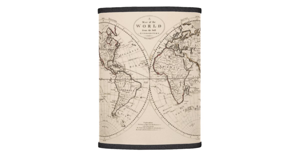 World Map Lamp Shade Old Fashioned | Zazzle