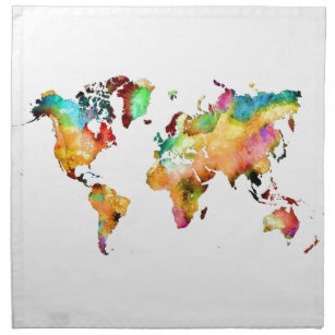 Map Of The World Napkins | Zazzle.ca