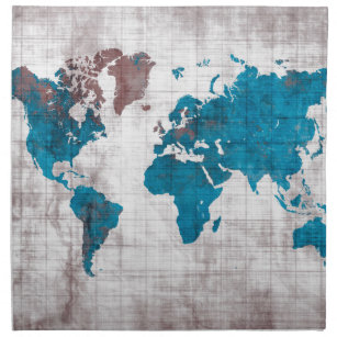 Map Of The World Napkins | Zazzle.ca