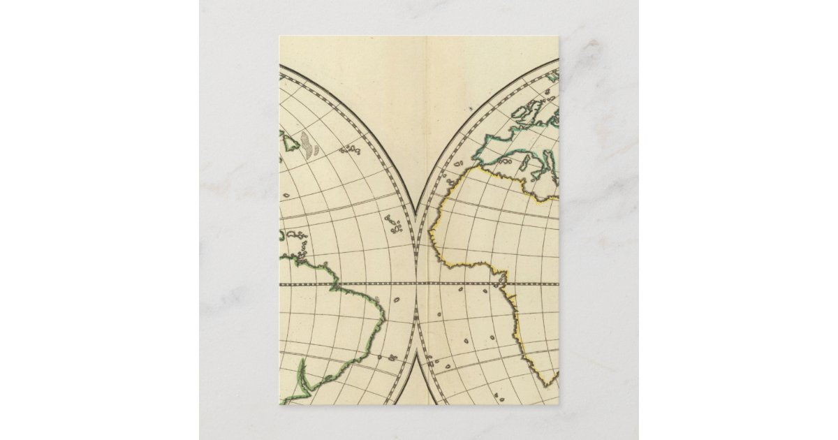 World Map with Latitude and Longititude Postcard | Zazzle