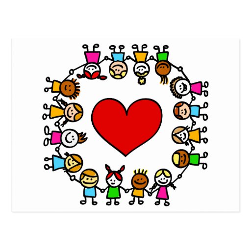 world peace cartoon illustration postcard | Zazzle