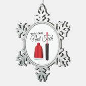 World's best nail technician snowflake pewter christmas ornament | Zazzle