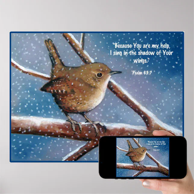 WREN IN WINTER: ART: BIBLE VERSE, PSALMS POSTER | Zazzle