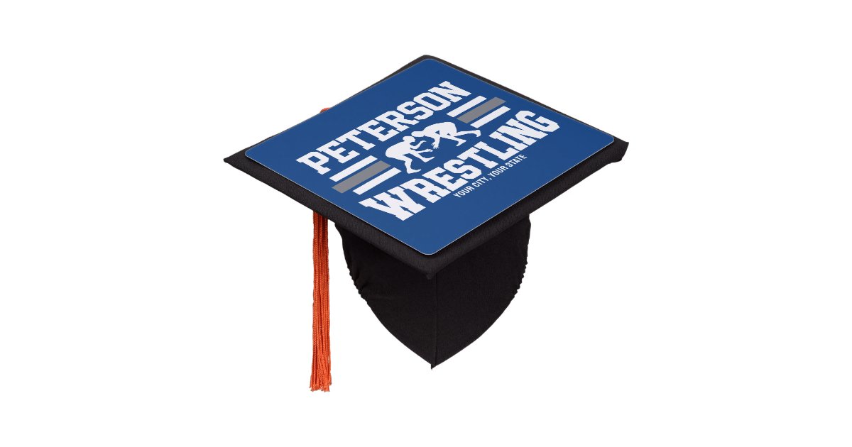 Wrestler ADD NAME School Athlete Wrestling Team Graduation Cap Topper ...