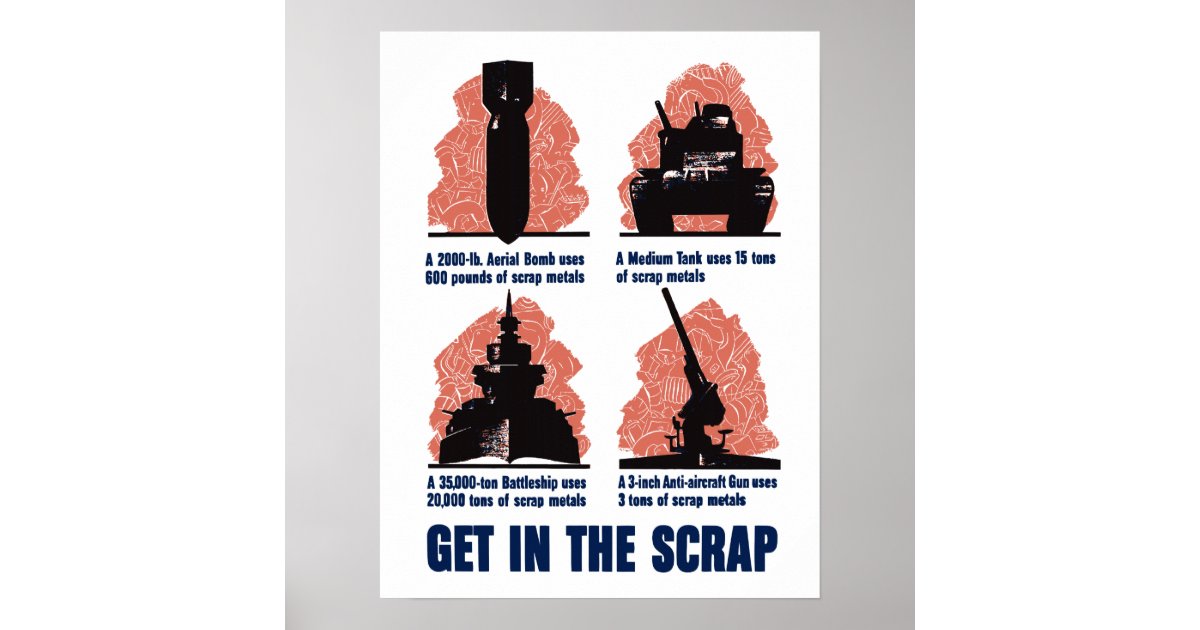 WW2 Scrap Metal Poster | Zazzle