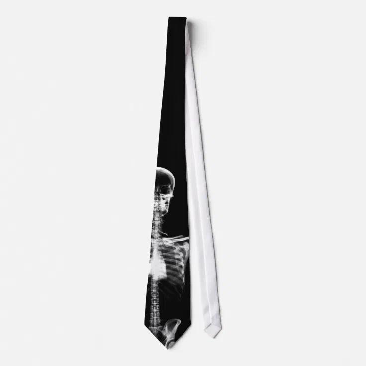X-Ray Vision B&W Single Skeleton Neck Tie | Zazzle