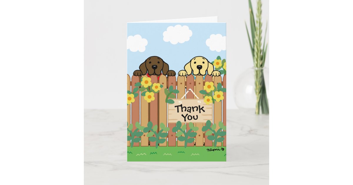 Yellow Labrador Chocolate Labrador Thank You Card | Zazzle