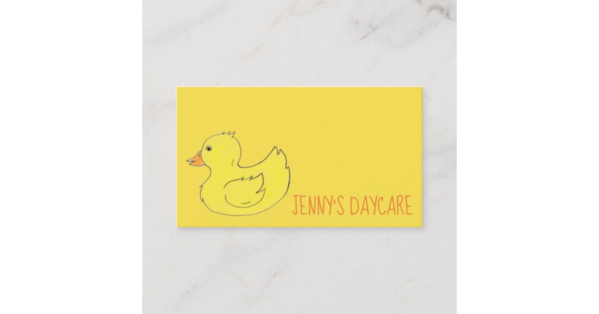 Yellow Rubber Duck Preschool Daycare Teacher Ducky Business Card | Zazzle