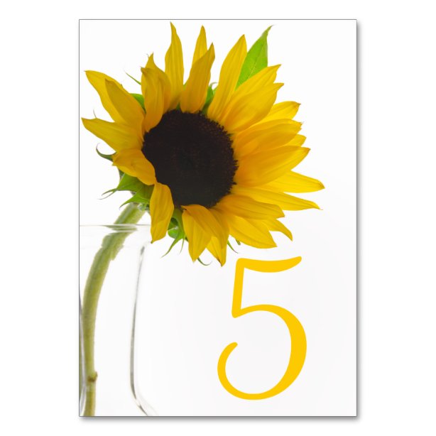 Sunflower Table Numbers | Zazzle