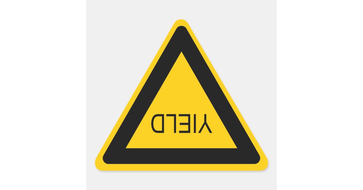 YIELD SIGN TRIANGLE STICKER | Zazzle