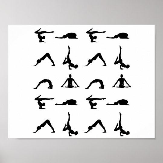 Yoga poses poster | Zazzle.ca