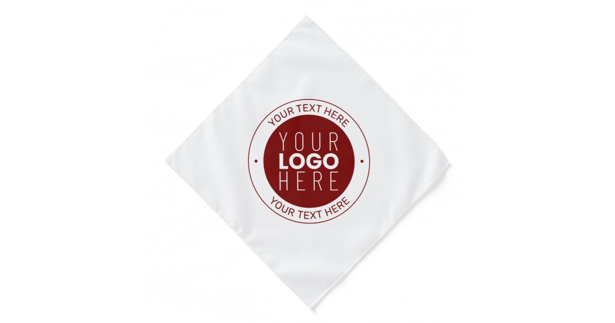 Your Logo & Customizable Text | Deep Red/DIY Colou Bandana | Zazzle