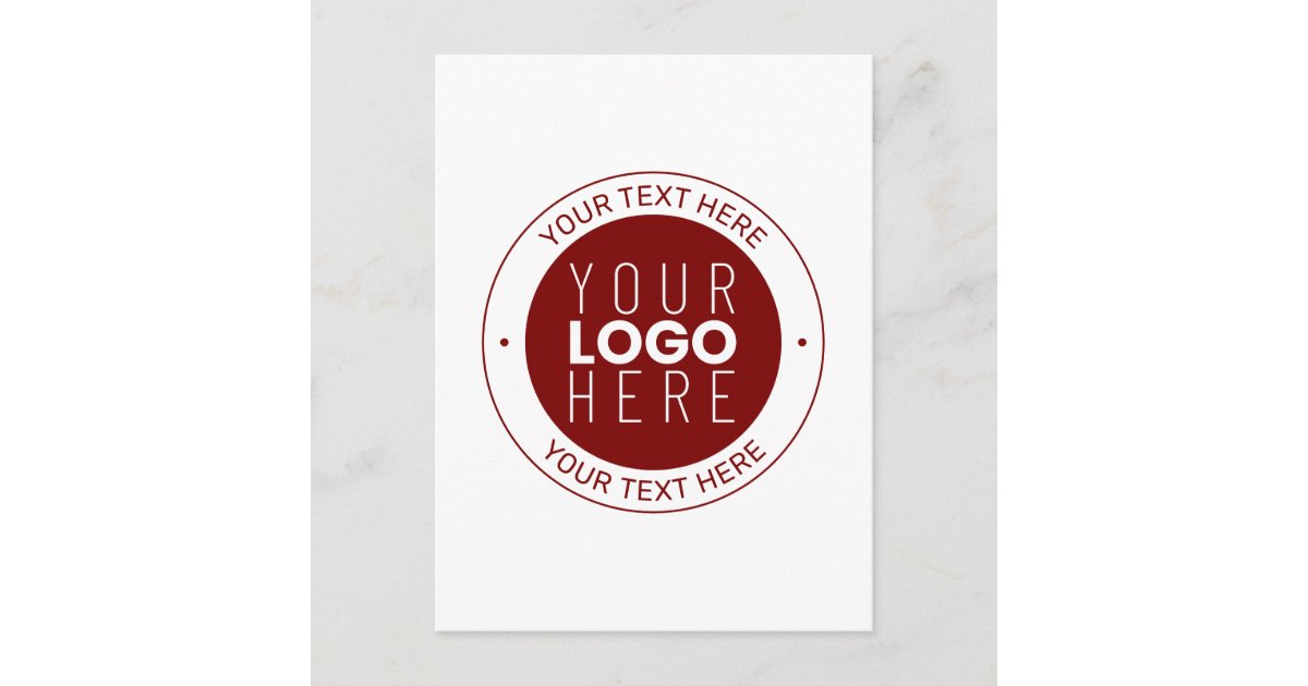 Your Logo & Customizable Text | Deep Red/DIY Colou Postcard | Zazzle