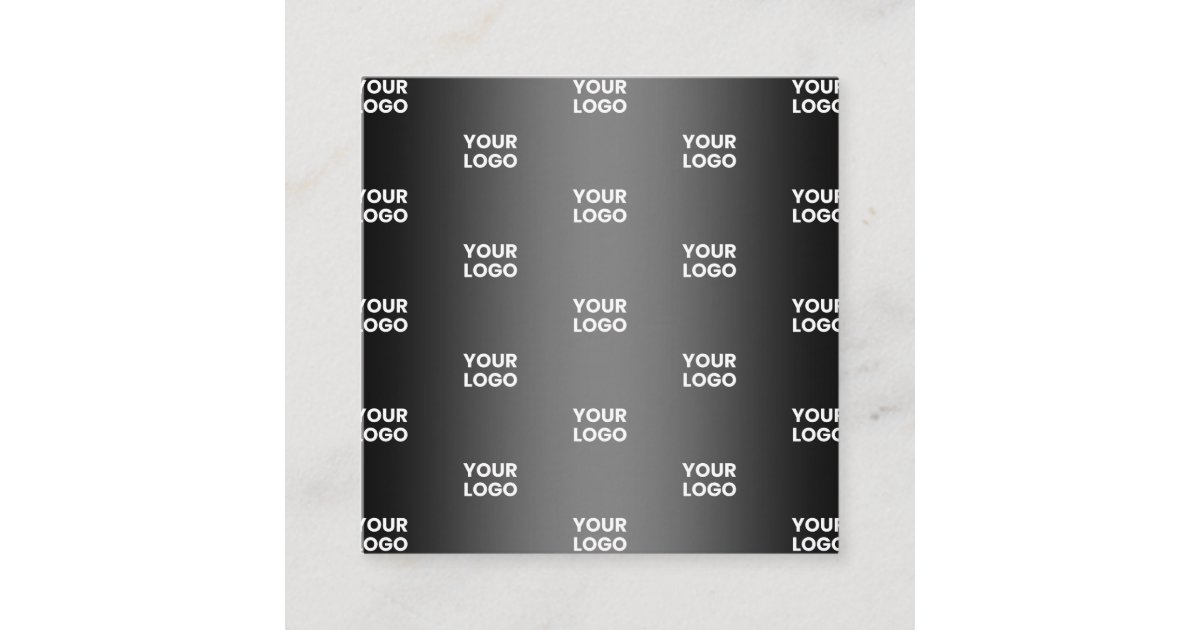 Your Simple Repeating Logo | Black & Grey Gradient Enclosure Card | Zazzle